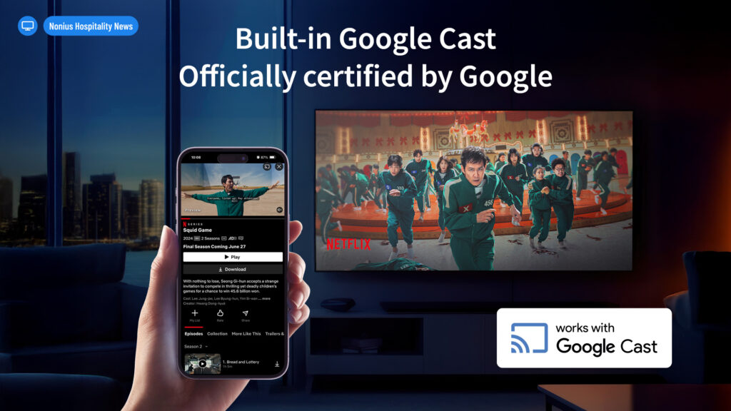 Nonius TV+ with "Works with Google Cast" Label - Nonius